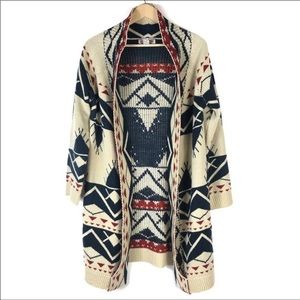 Anthropologie | Sweaters | Anthro Oliver By Escio Aztec Drape Cardigan ...